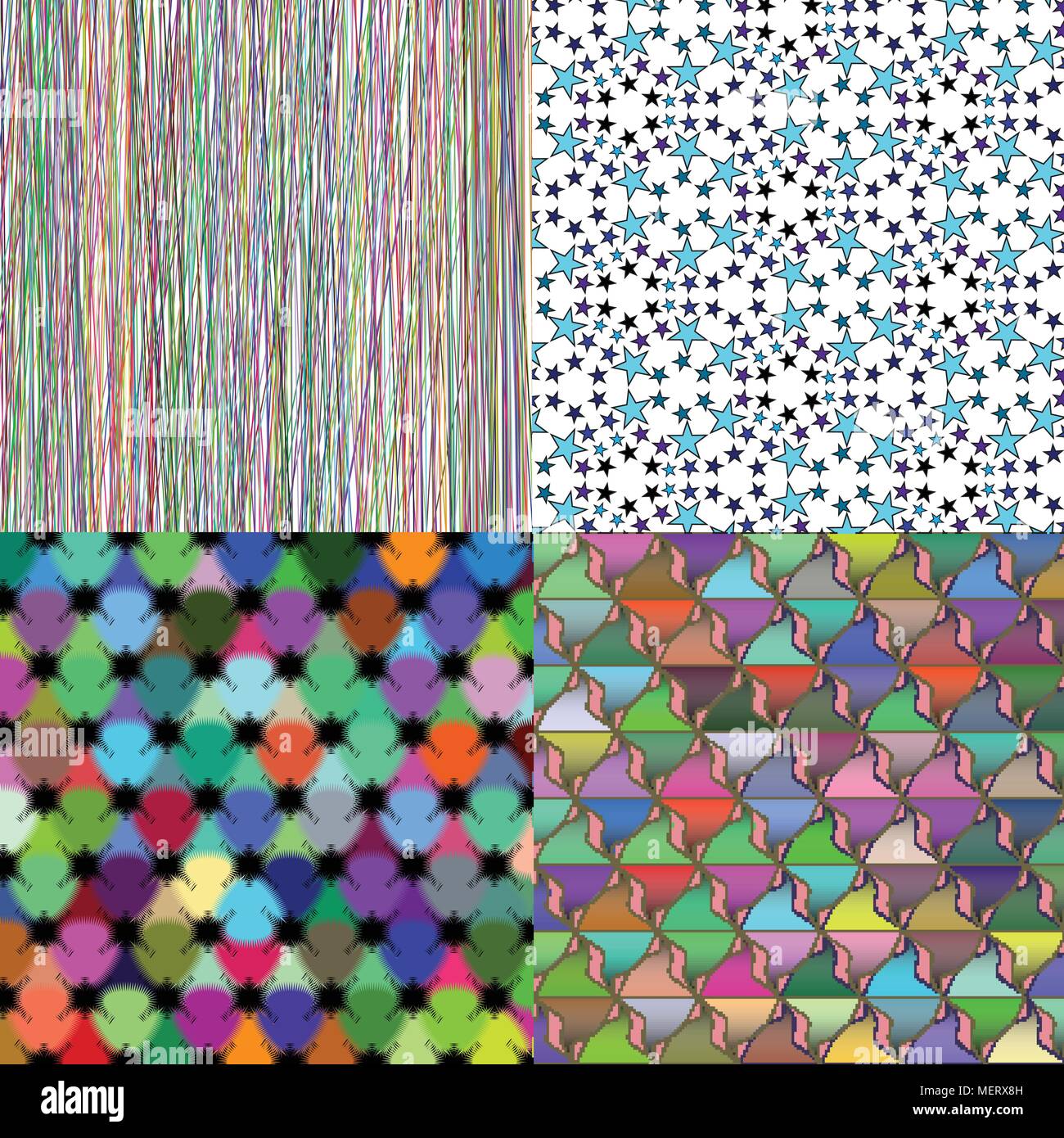 Set of texture of many small brightly colored figures. Vector ...