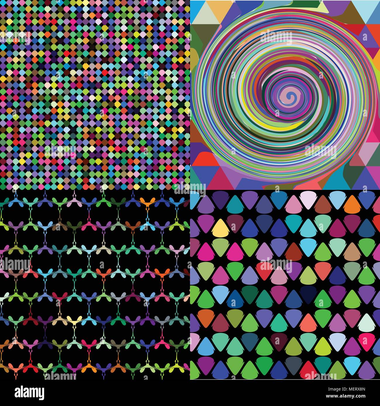 Set of texture of many small brightly colored figures. Vector ...