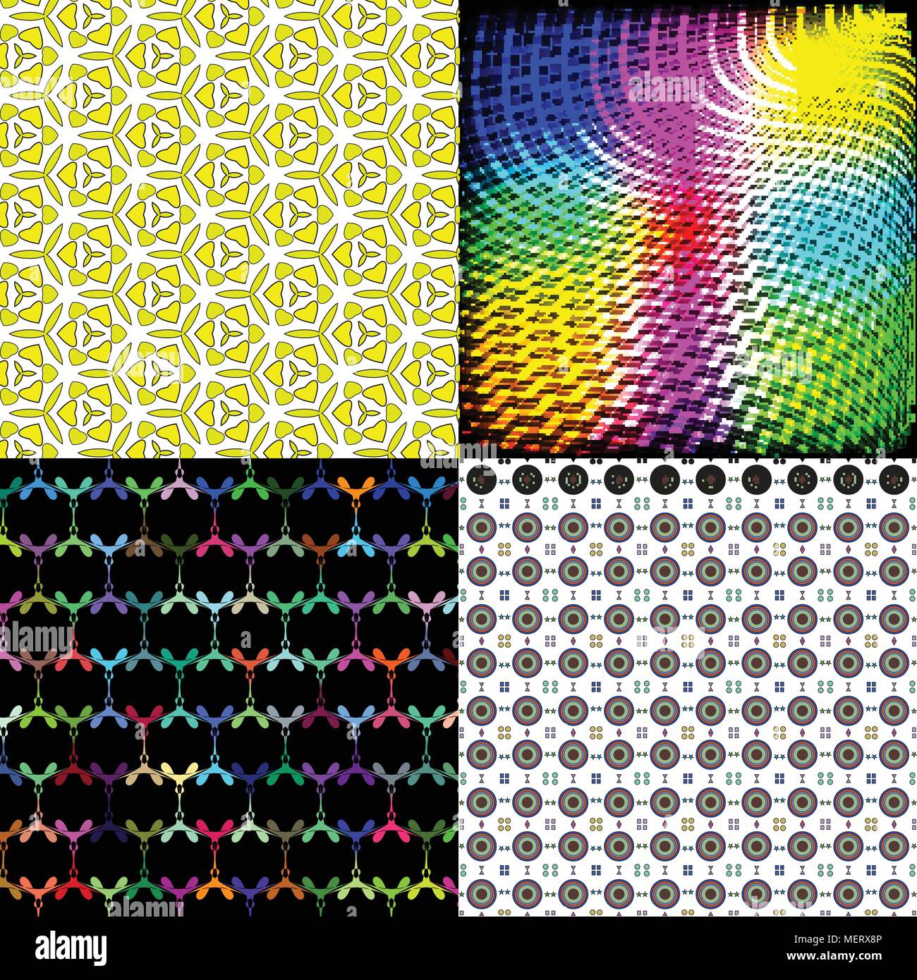 Set of texture of many small brightly colored figures. Vector ...