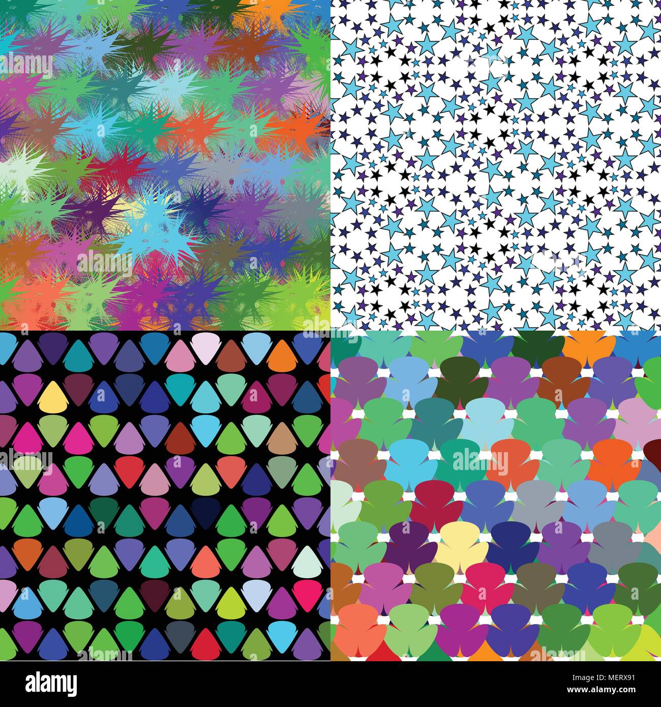 Set of texture of many small brightly colored figures. Vector ...