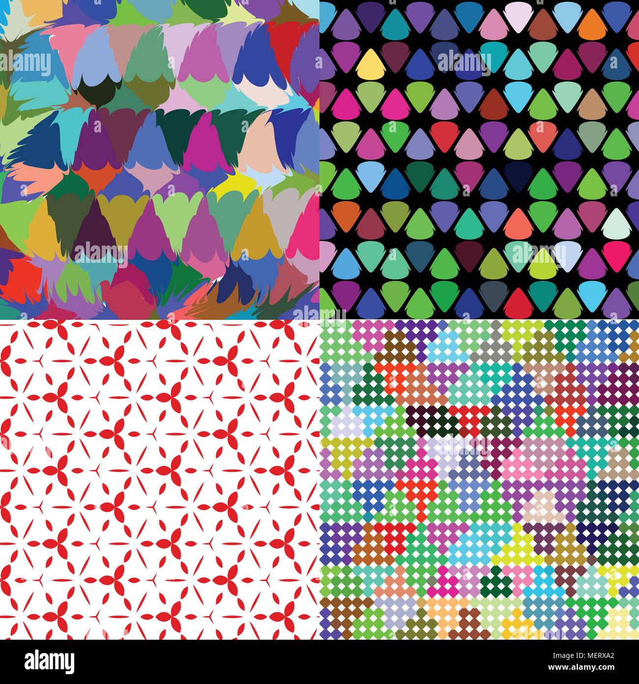 Set of texture of many small brightly colored figures. Vector ...