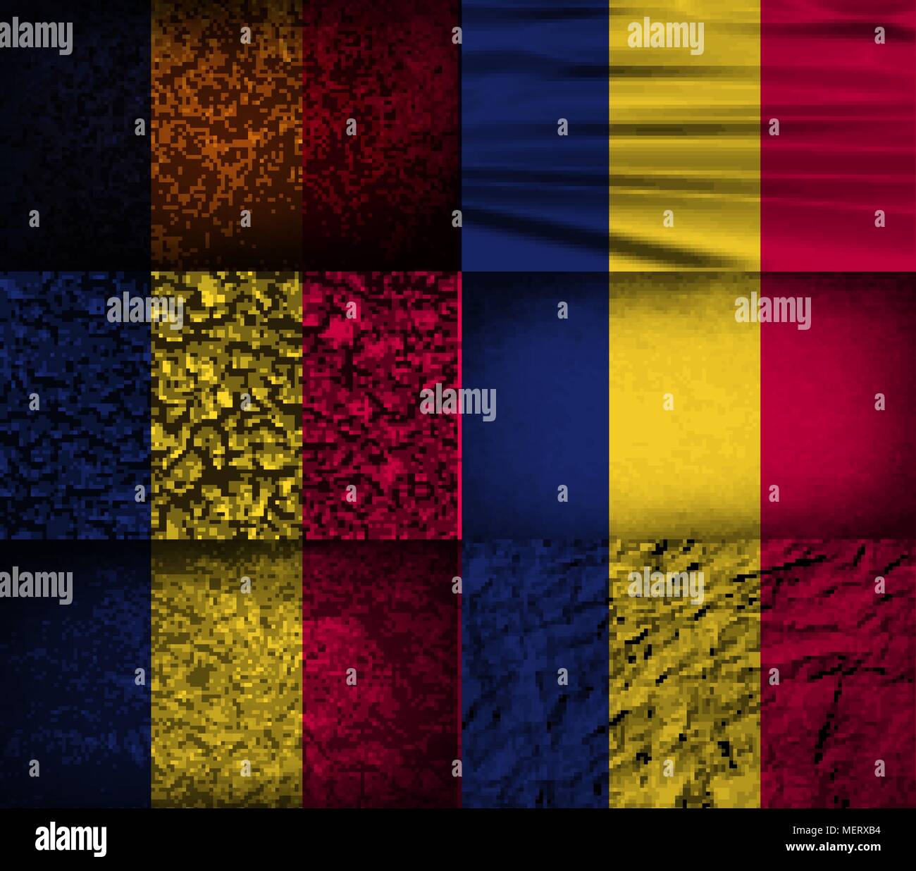 Flag of Chad with old texture. Vector illustration Stock Vector Image ...