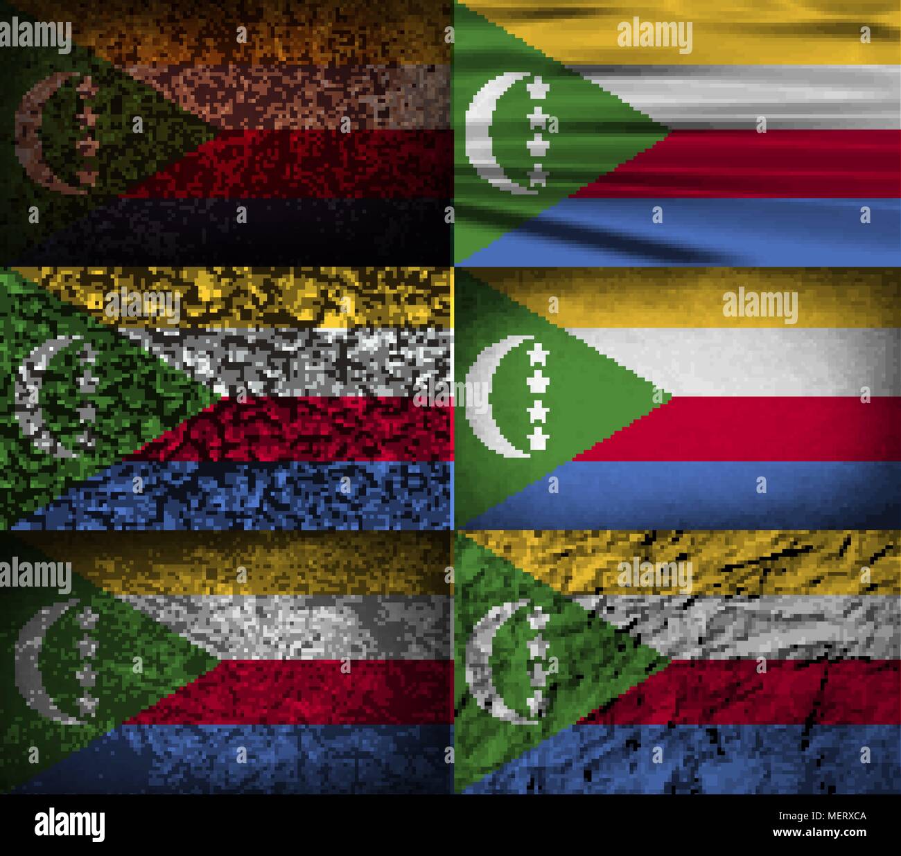Flag of Comoros with old texture. Vector illustration Stock Vector ...