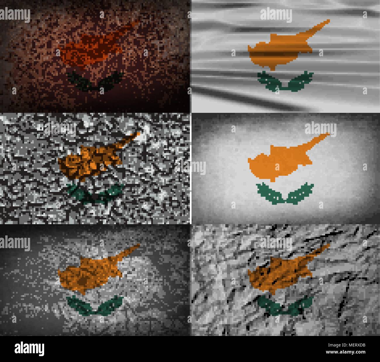 Flag of Cyprus with old texture. Vector illustration Stock Vector Image ...