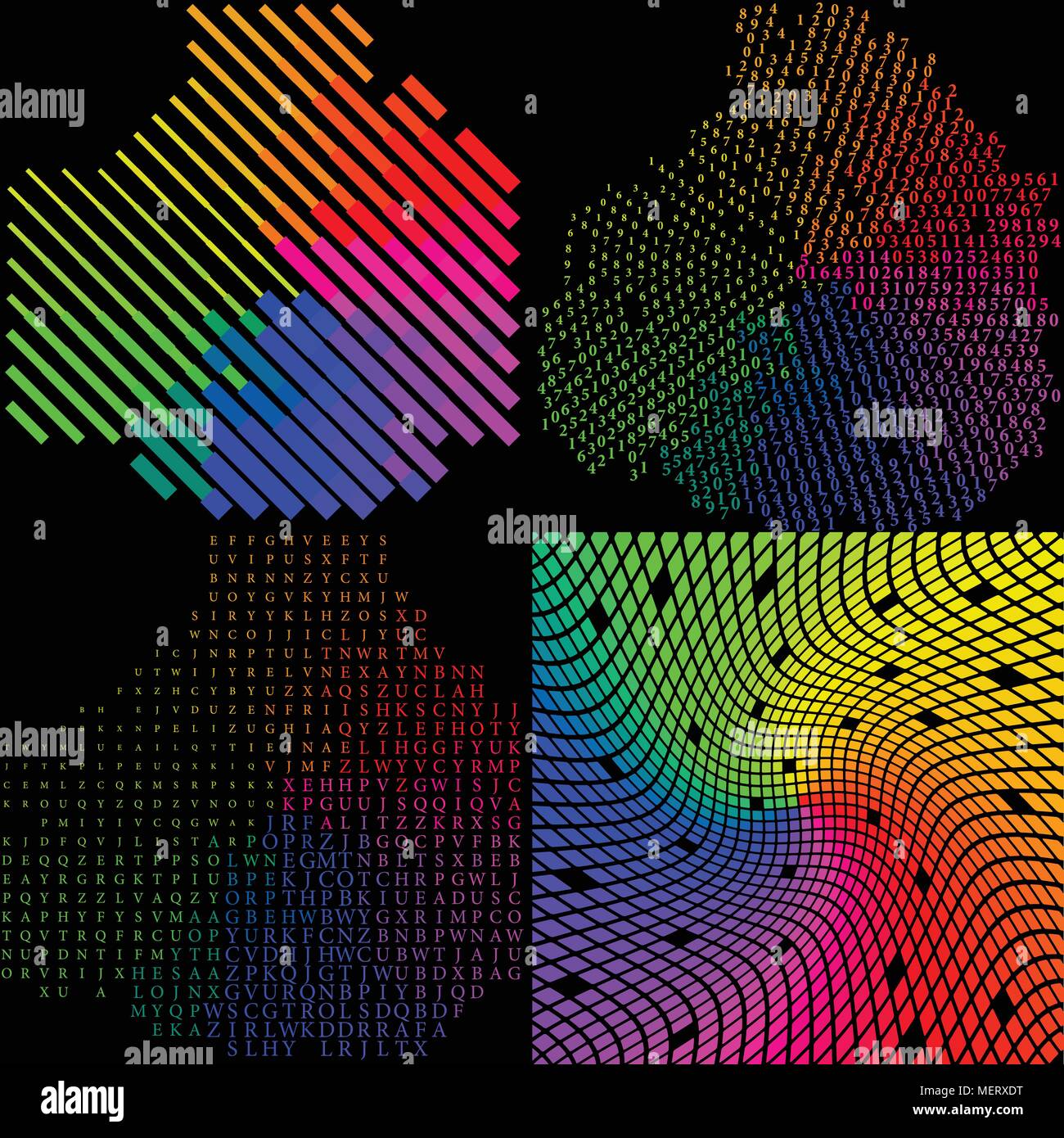 Set of Abstract rainbow colorful background. Vector illustration Stock ...