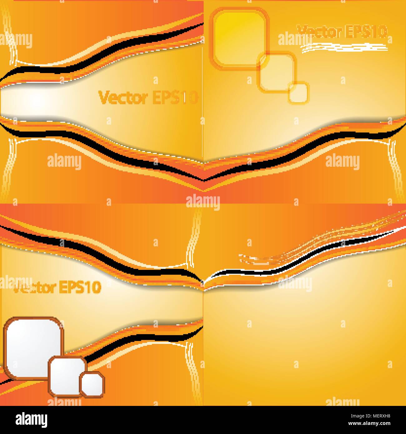Collection of abstract orange backgrounds.Eps10. Vector illustration ...