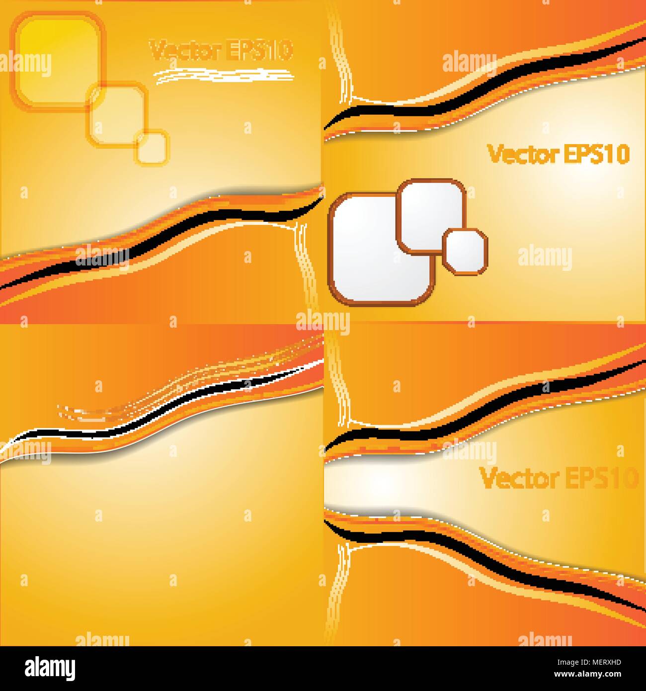 Collection of abstract orange backgrounds.Eps10. Vector illustration ...