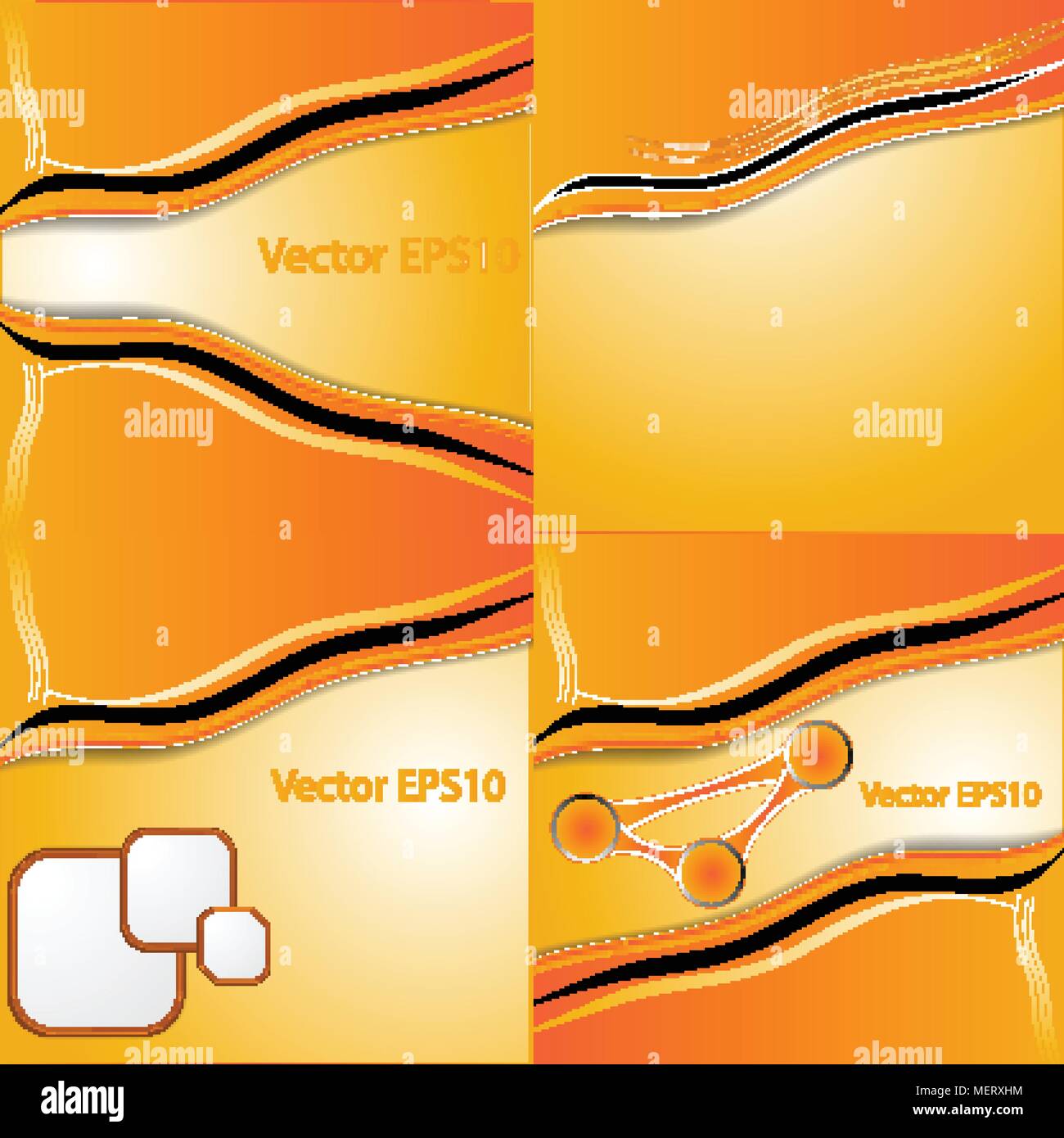 Collection of abstract orange backgrounds.Eps10. Vector illustration ...