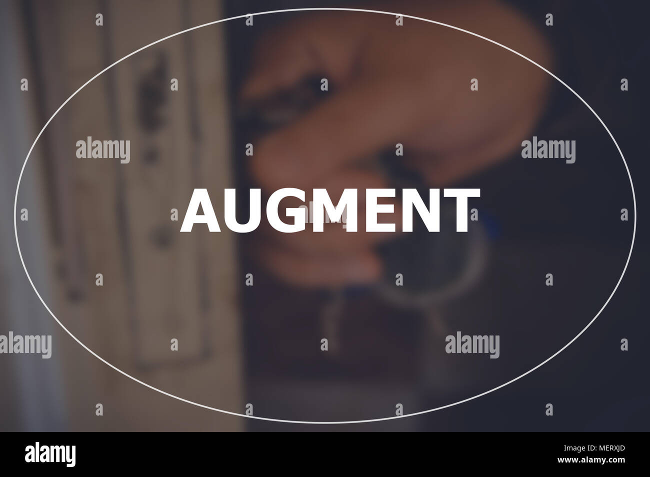 Augment word with blurring business background Stock Photo - Alamy