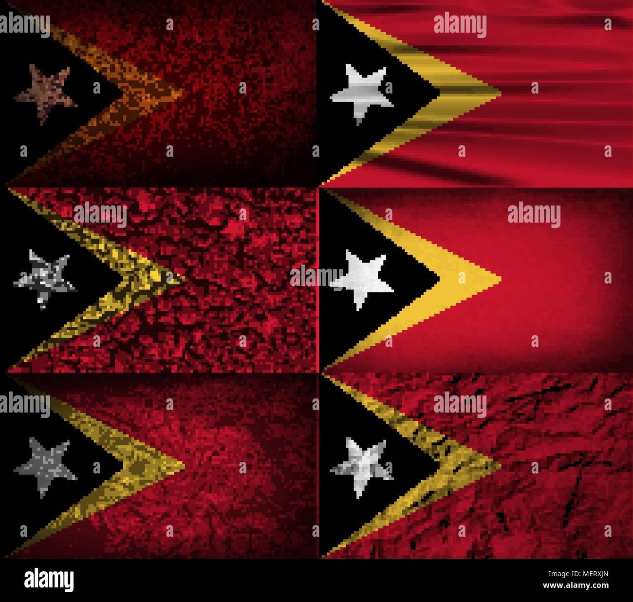 Flag of East Timor with old texture. Vector illustration Stock Vector ...