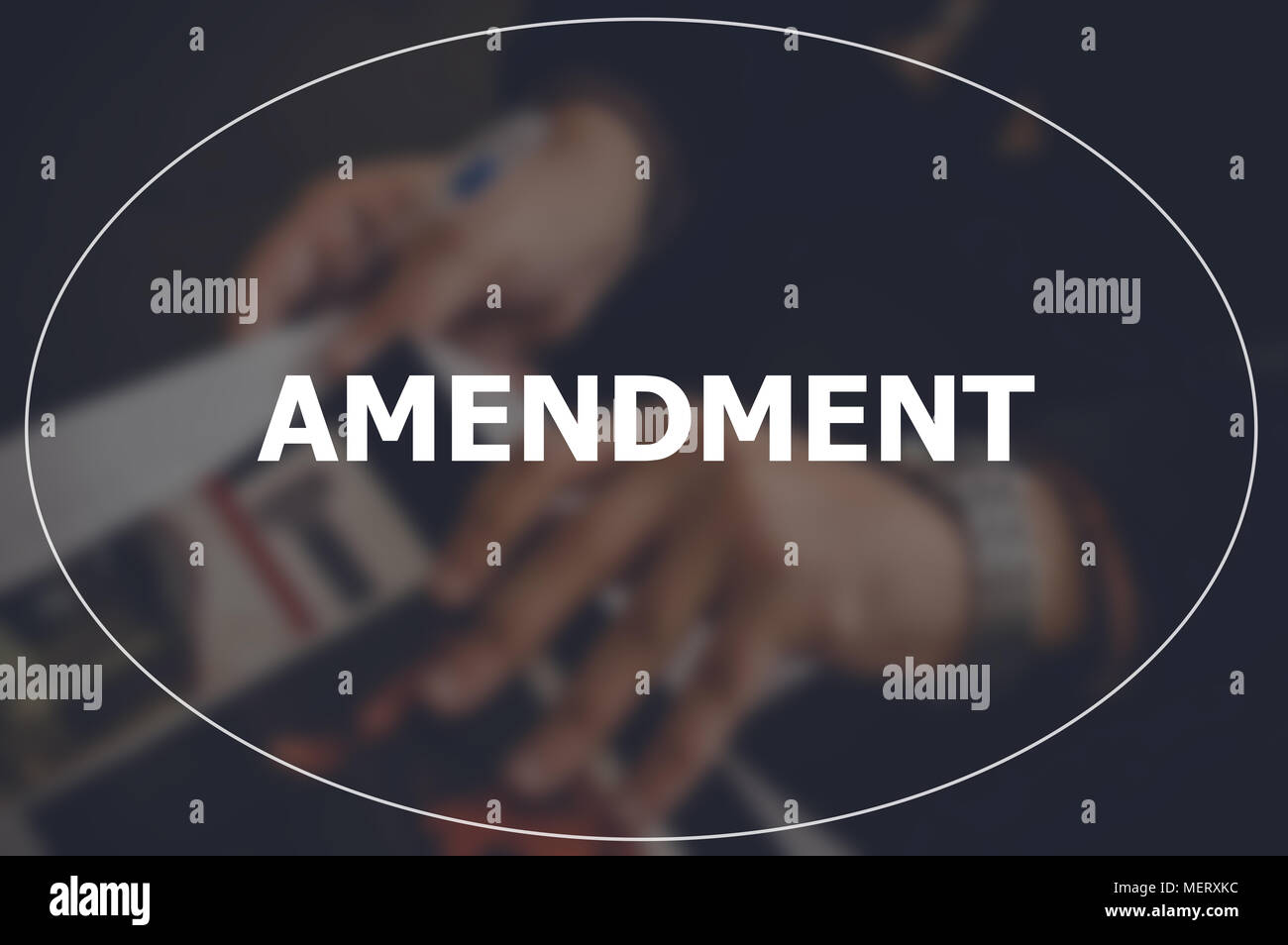 Amendment word with blurring business background Stock Photo - Alamy