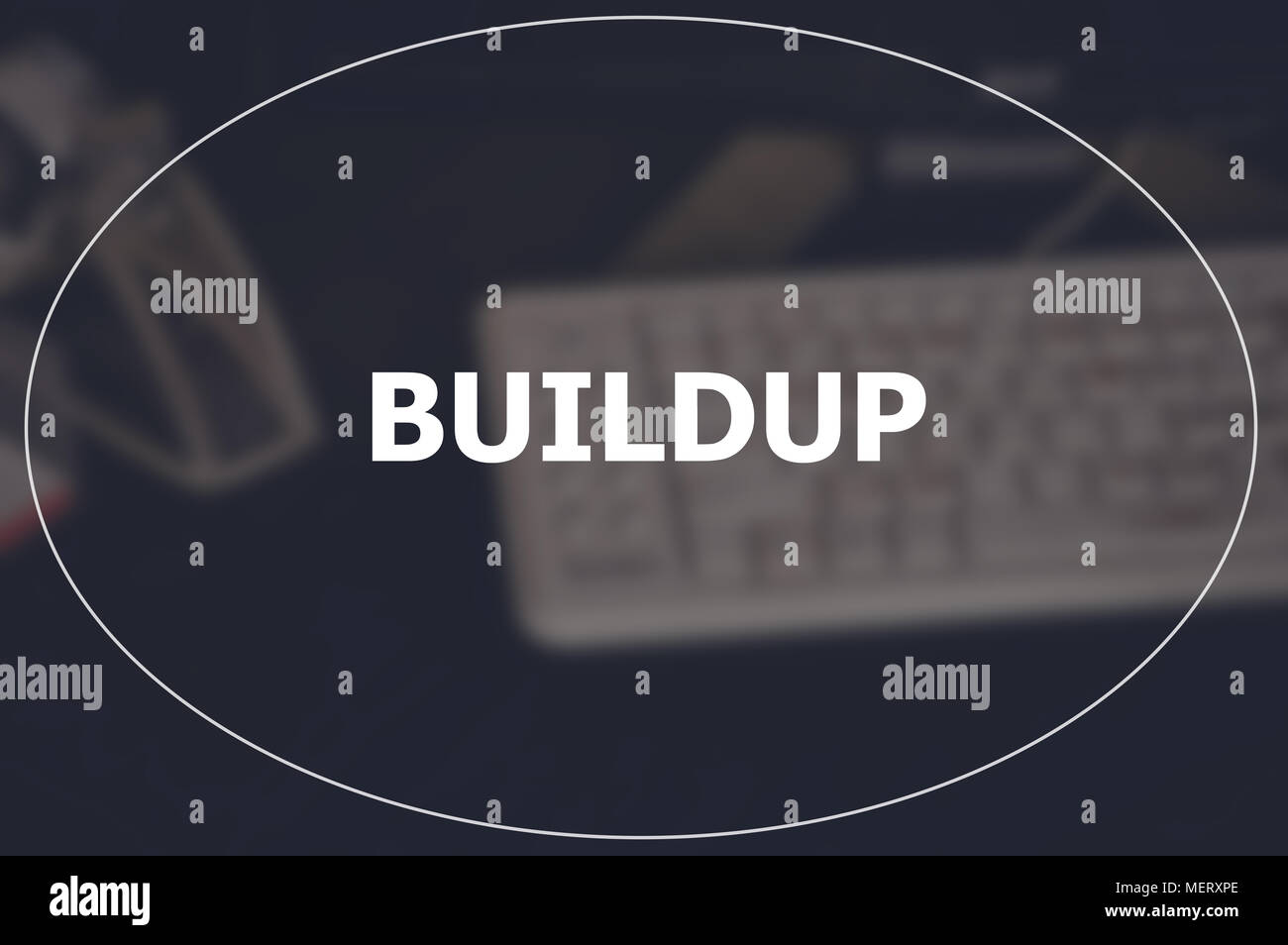 Buildup word with blurring business background Stock Photo - Alamy
