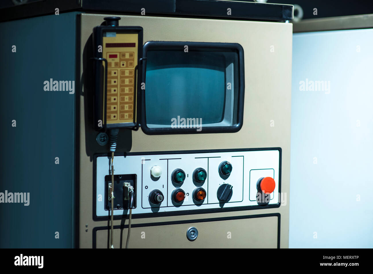 Control panel of a vintage research device Stock Photo - Alamy