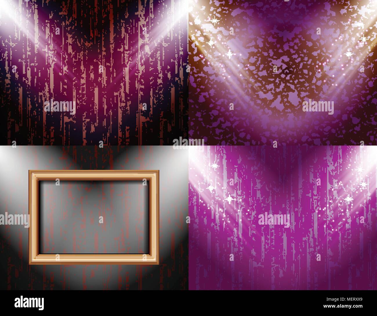 Set of Background with frames and spotlights. Vector illustration Stock ...