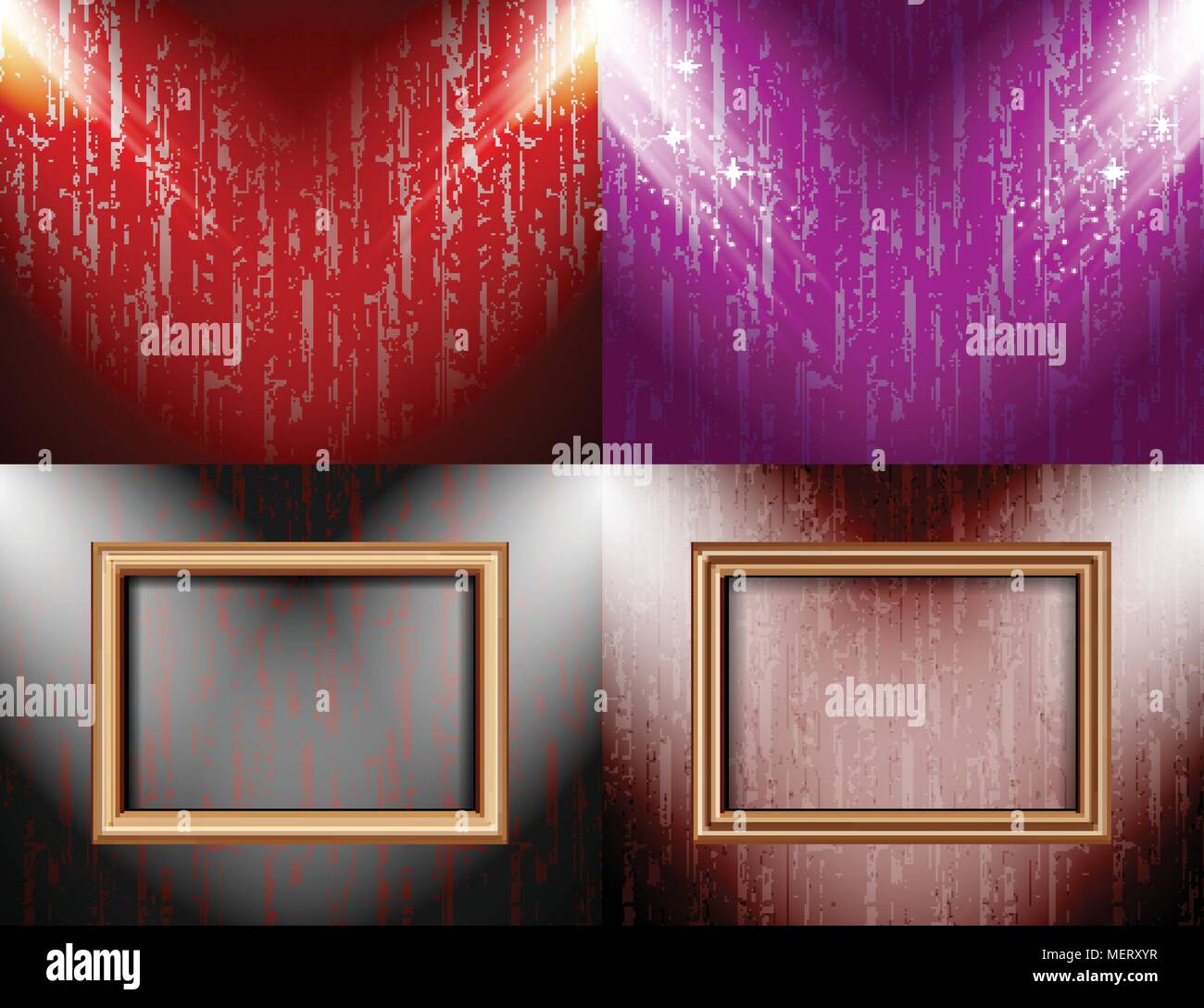 Set of Background with frames and spotlights. Vector illustration Stock ...