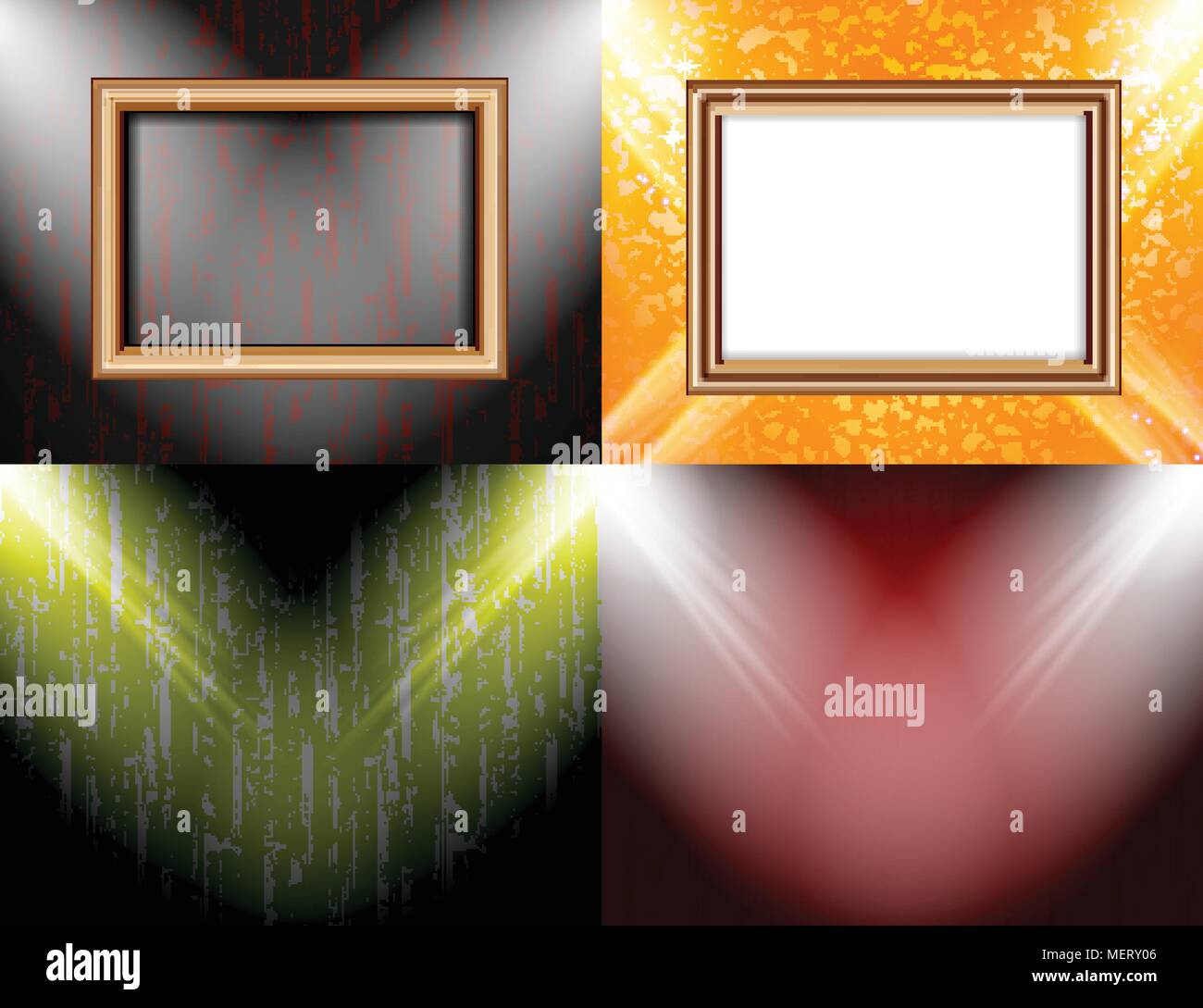 Set of Background with frames and spotlights. Vector illustration Stock ...