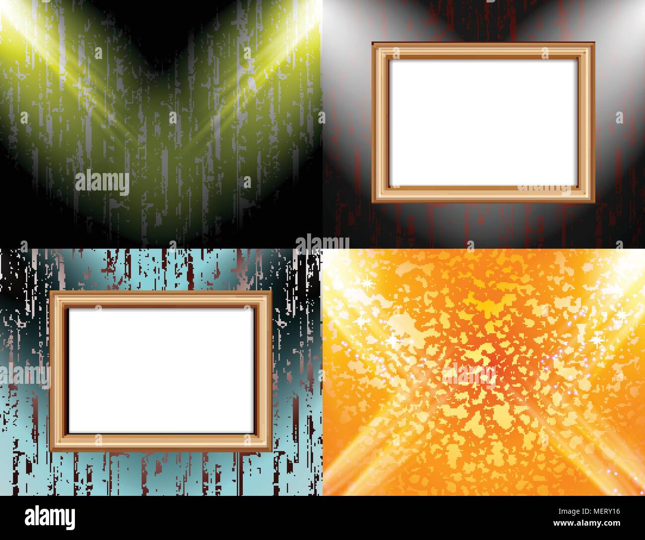 Set of Background with frames and spotlights. Vector illustration Stock ...