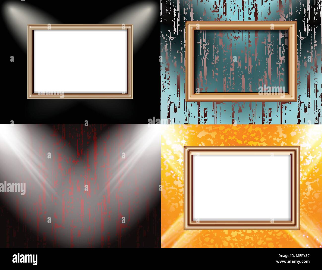 Set of colorful abstract backgrounds and frames for text or photos ...