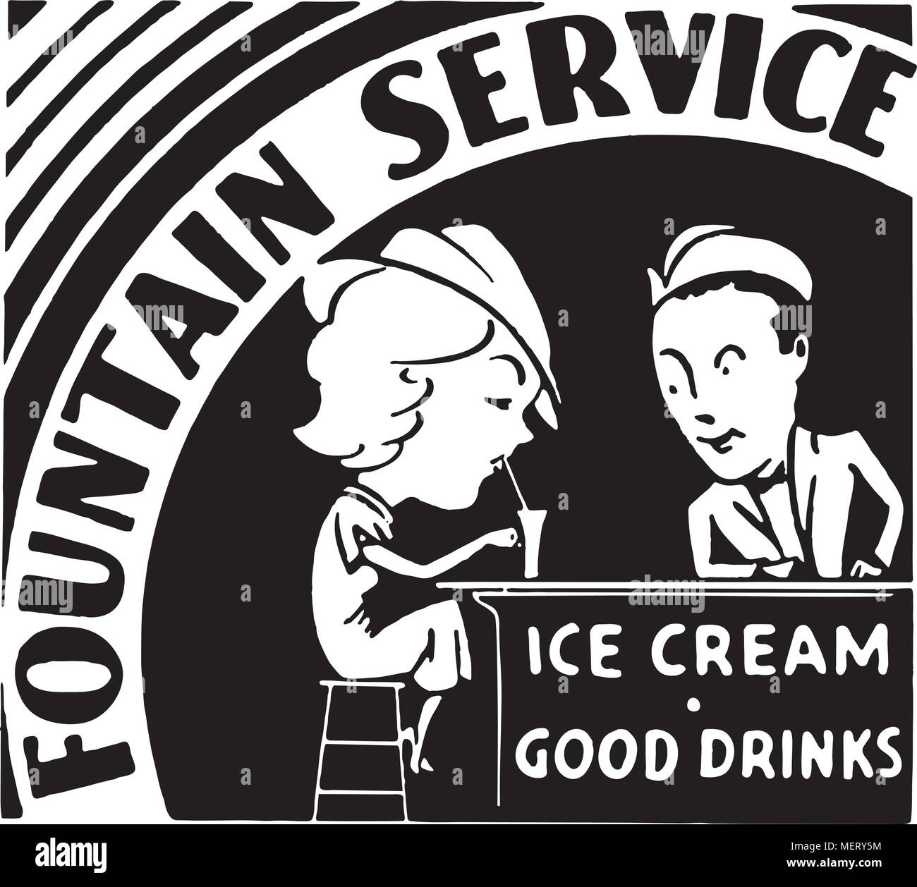 Fountain and shops Stock Vector Images - Alamy