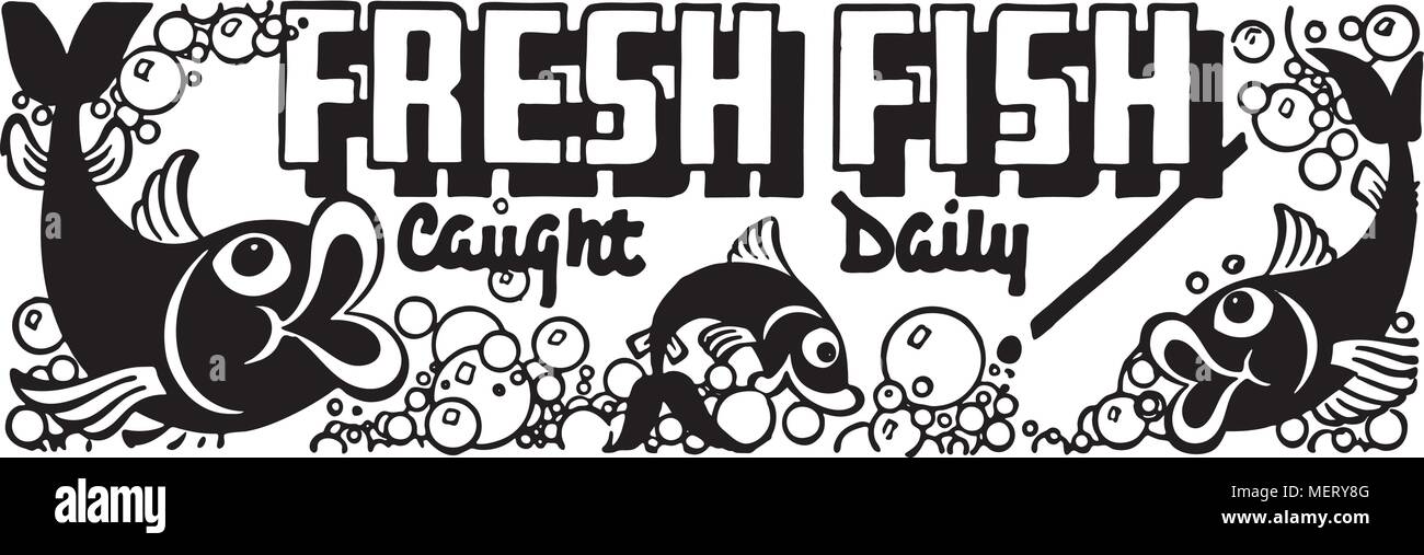 Fresh Fish - Retro Ad Art Banner Stock Vector Image & Art - Alamy