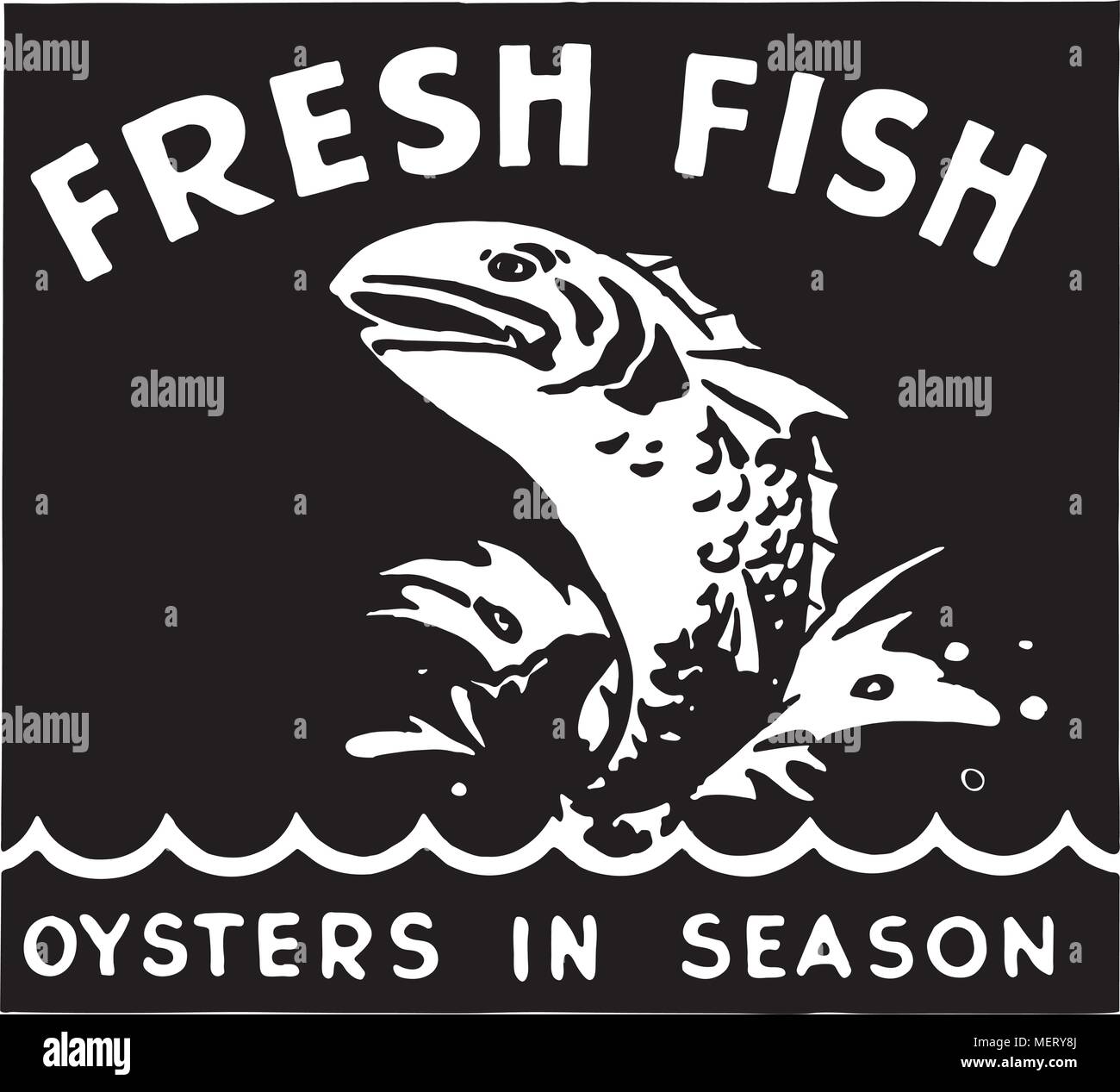 Fresh Fish 2 - Retro Ad Art Banner Stock Vector Image & Art - Alamy