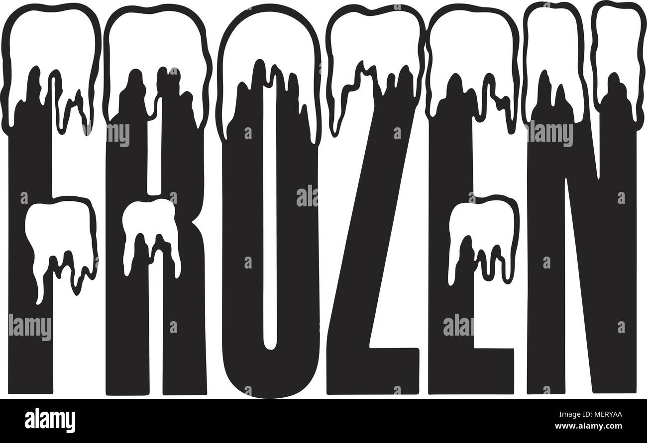 Frozen Text Header - Retro Clipart Banner Stock Vector Image & Art - Alamy