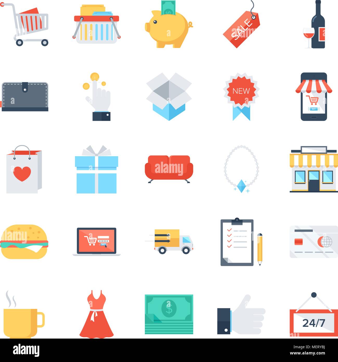 Shopping and Commerce Stock Vector Image & Art - Alamy