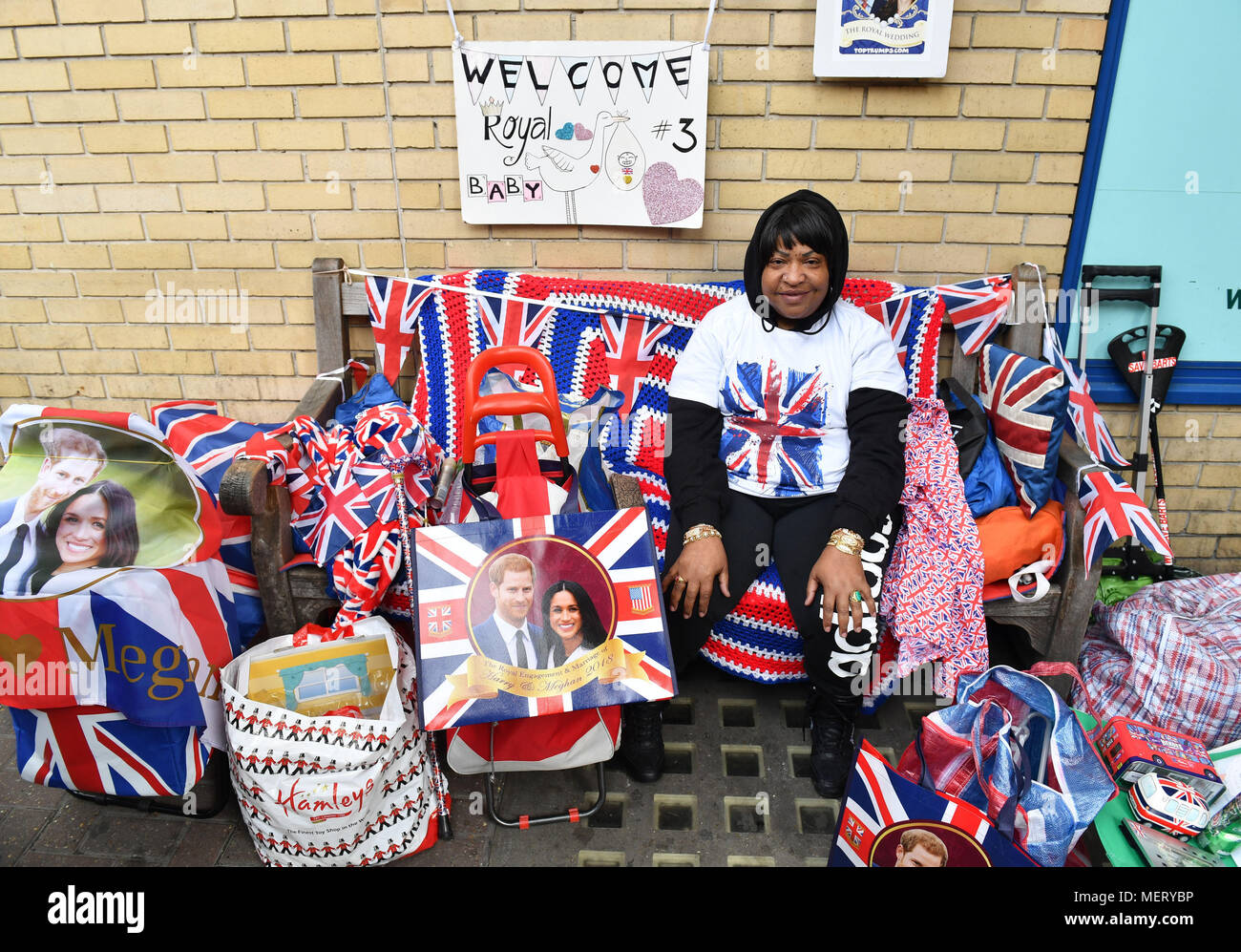 Royal fan Sharon McEwan camped outside the Lindo Wing at St Mary's ...
