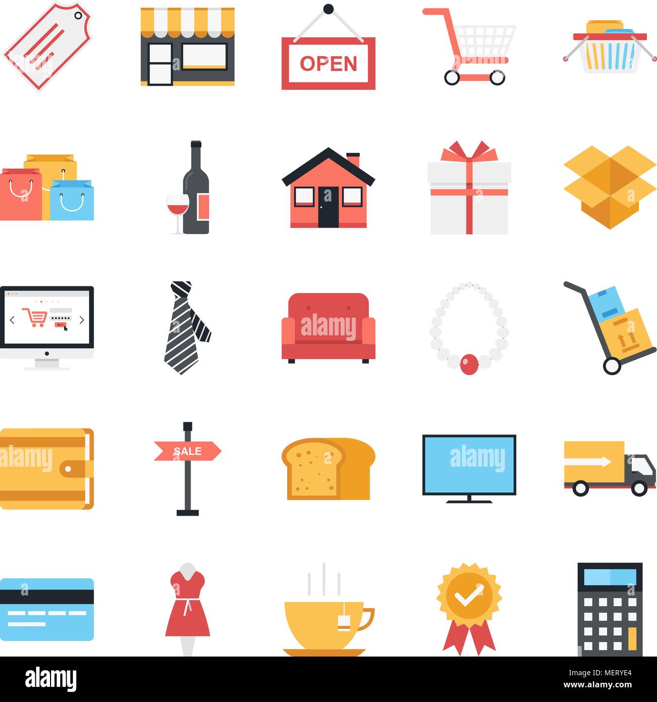 Shopping and Commerce Stock Vector Image & Art - Alamy