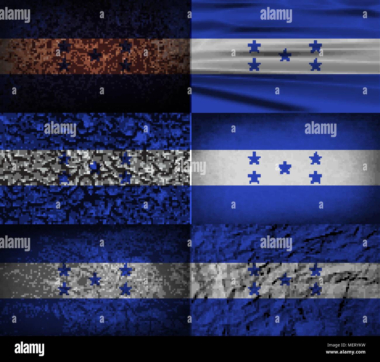 Flag of Honduras with old texture. Vector illustration Stock Vector ...