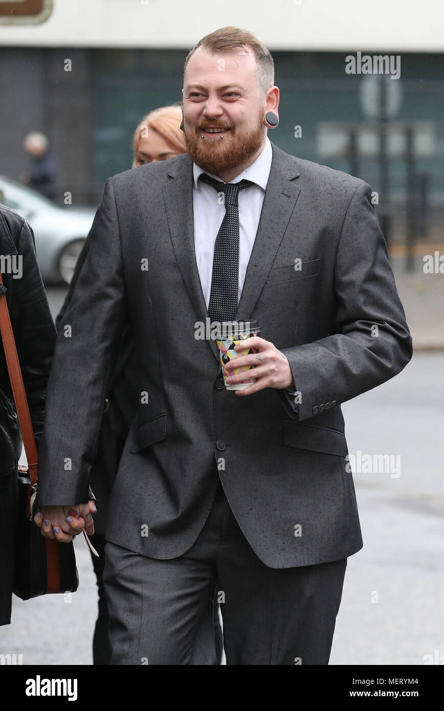 Mark Meechan arrives at Airdrie Sheriff Court for sentencing after he ...