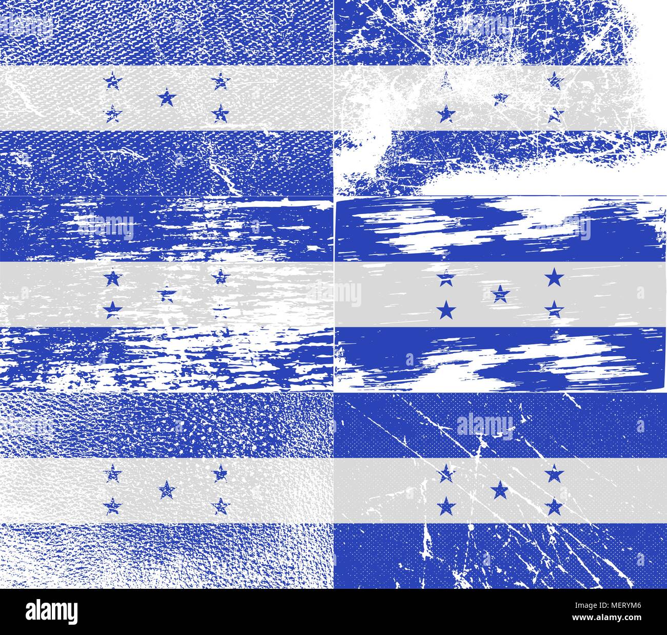 Flag of Honduras with old texture. Vector illustration Stock Vector ...