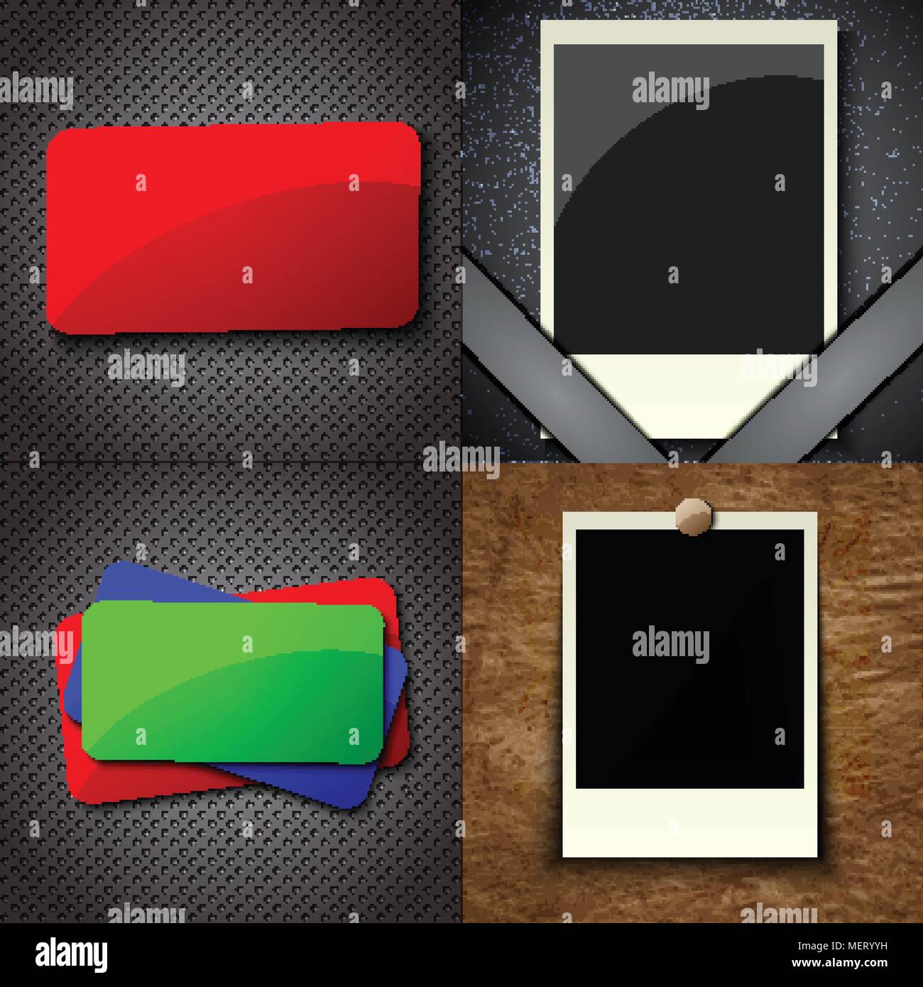 Set of Blank hanging sign for your text on an abstract background ...