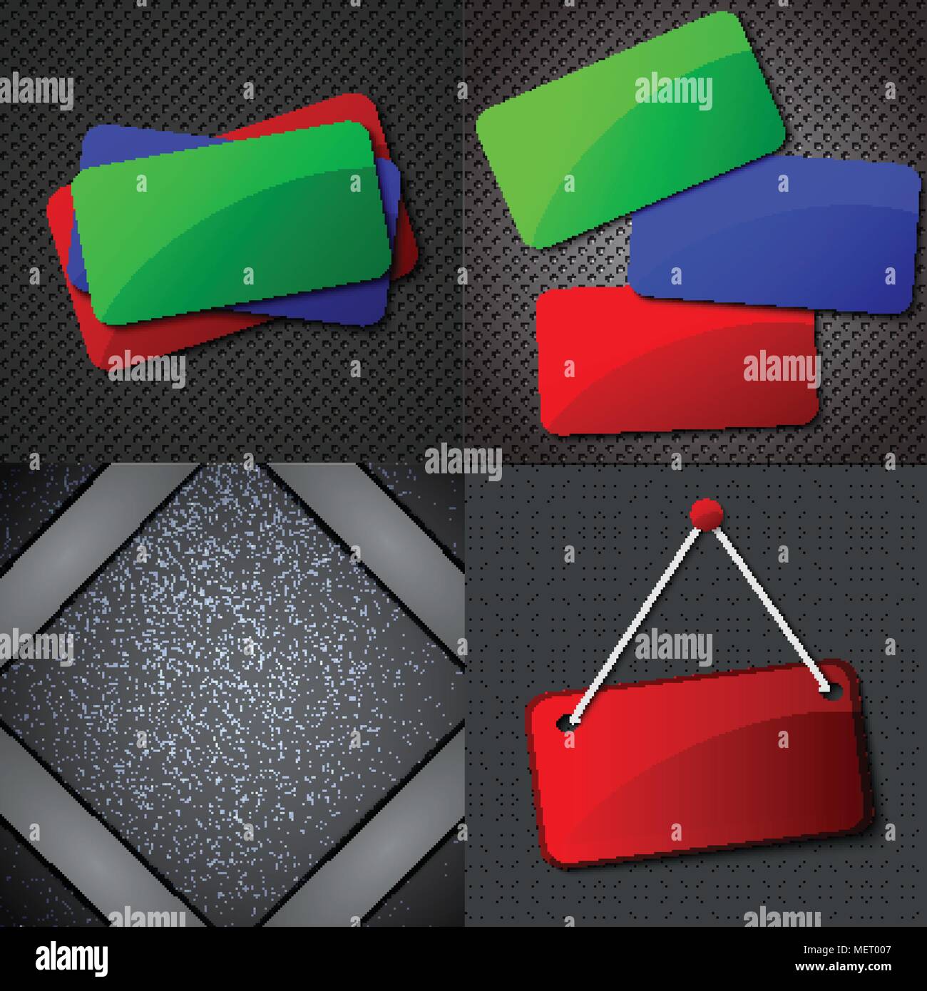 Set of Blank hanging sign for your text on an abstract background ...