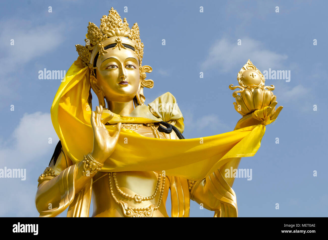 Goddess statue at Buddha Dordenma Temple, Thimphu, Bhutan Stock Photo ...