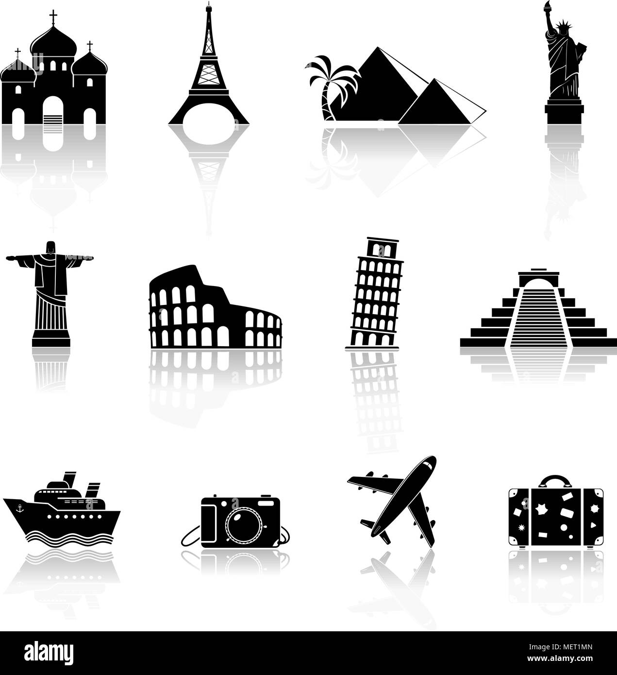 Icons world landmarks Cut Out Stock Images & Pictures - Alamy