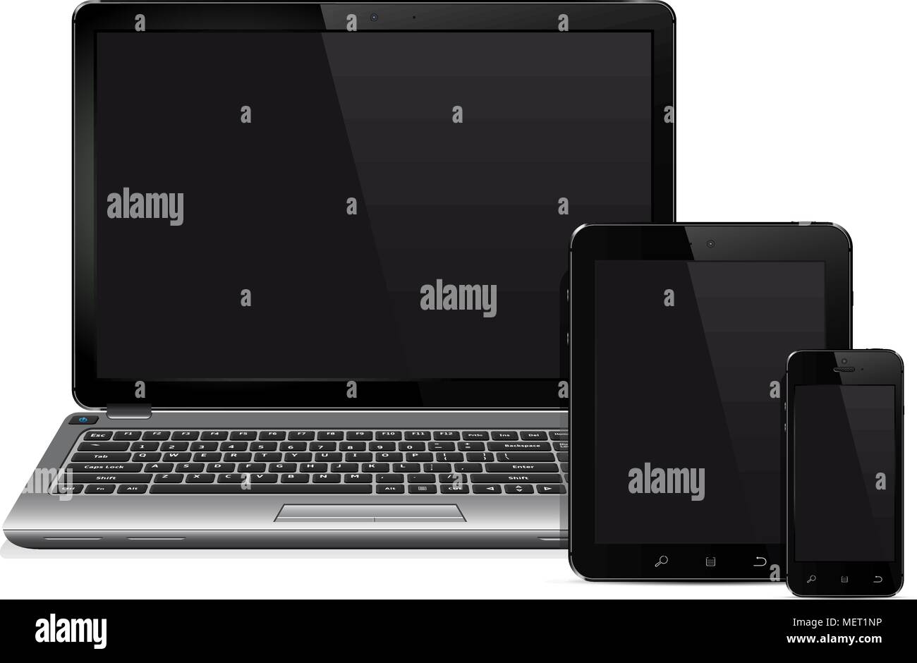 Vector laptop, tablet pc computer and mobile smartphone Stock Vector ...