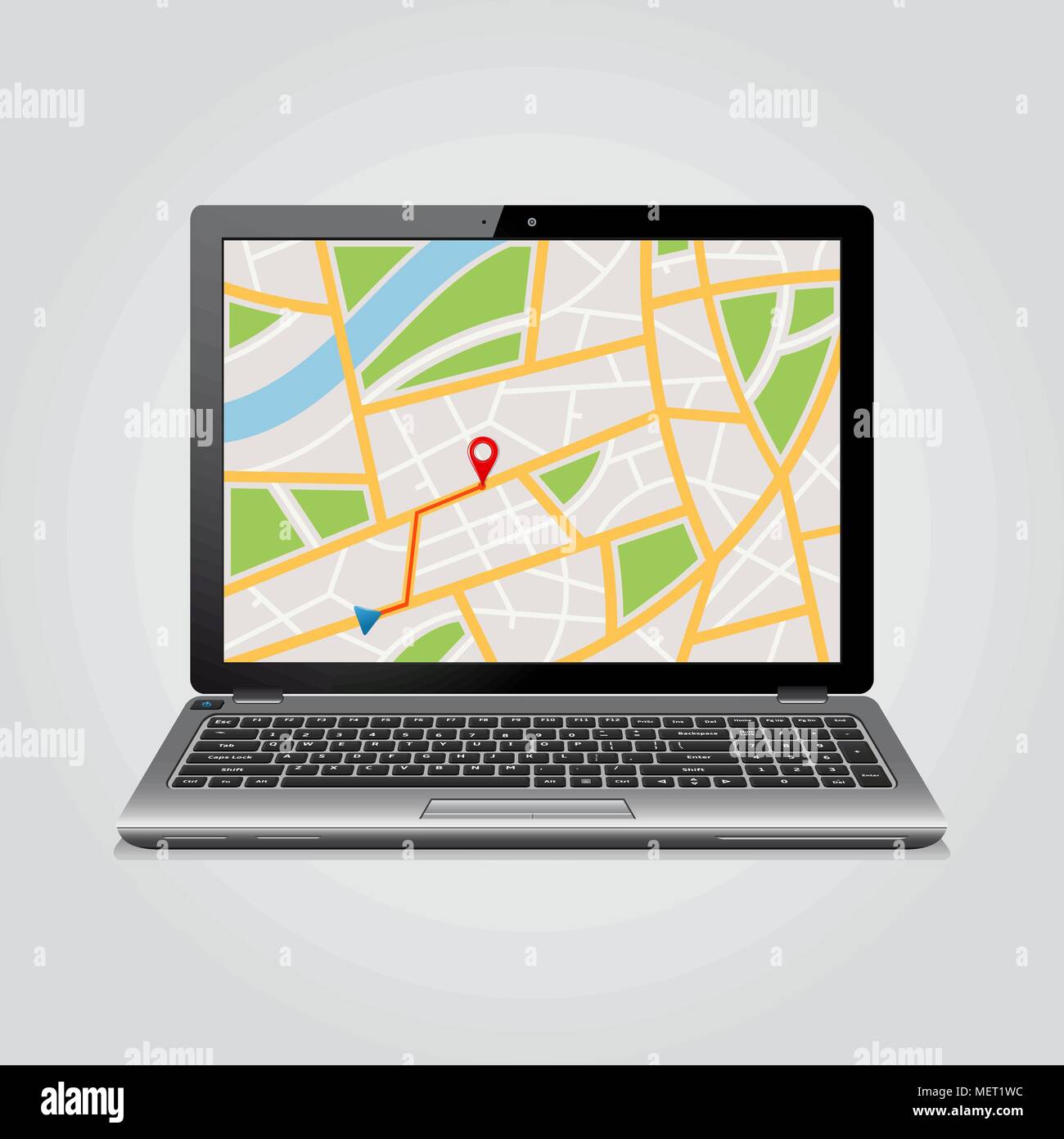 GPS map on display of laptop Stock Vector Image & Art - Alamy