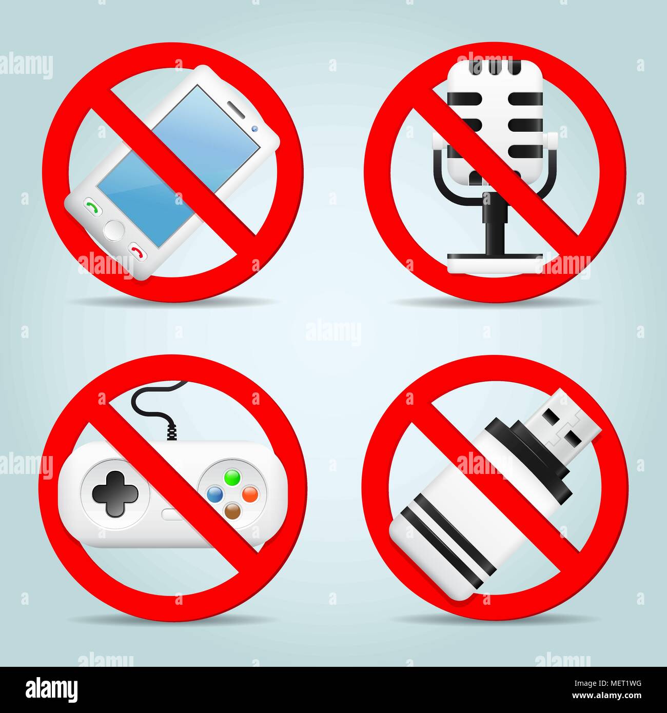 Prohibited signs forbidden round Stock Vector Images - Alamy