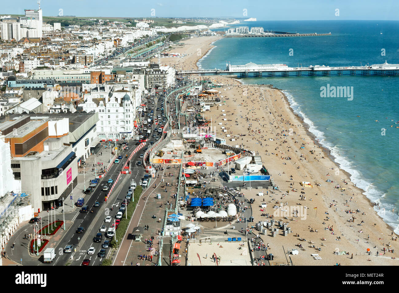 Brighton, United Kingdom - AUGUST 1, 2017: tourists admire the amazing ...