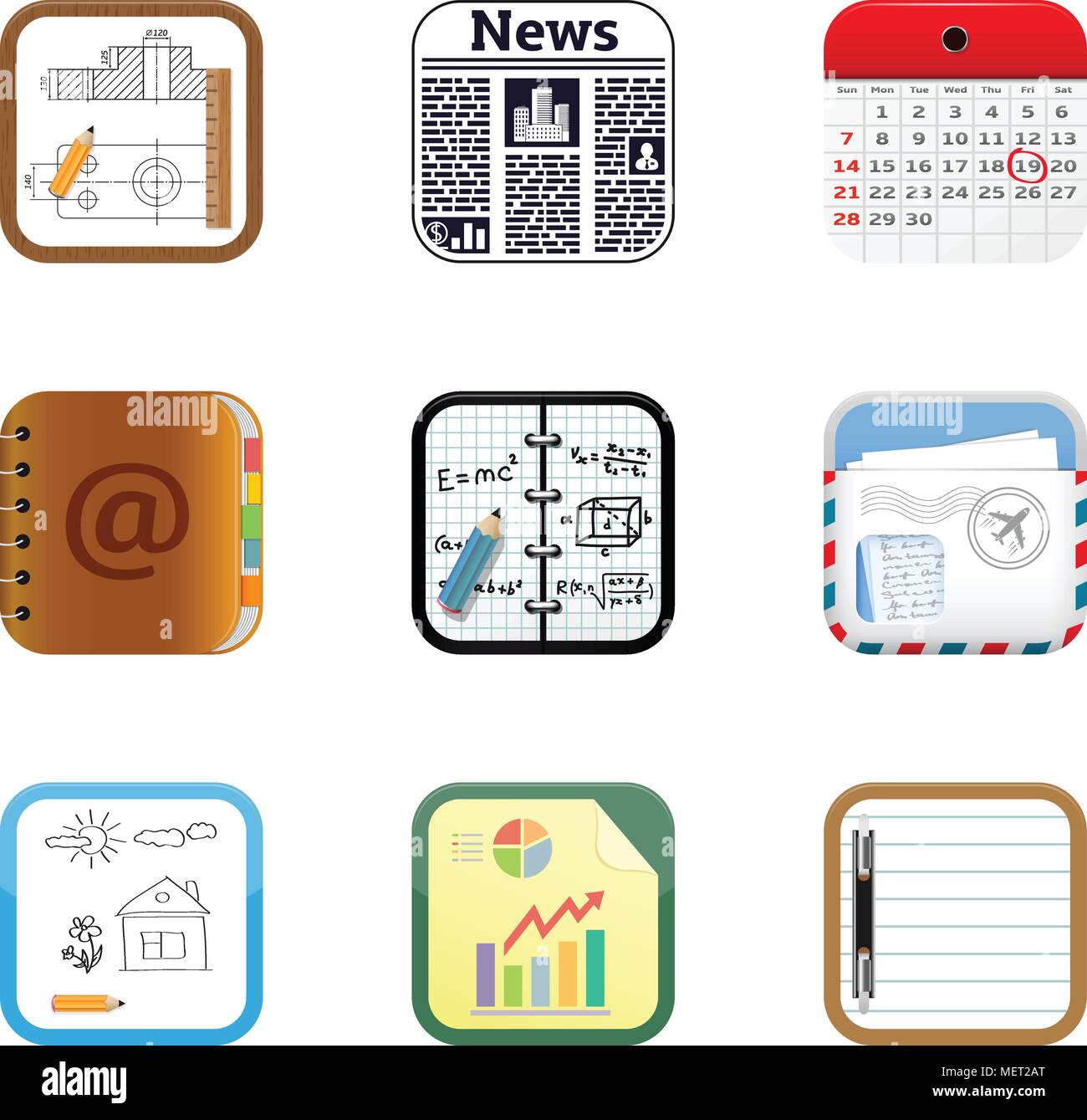 Documents apps icons Stock Vector Image & Art - Alamy