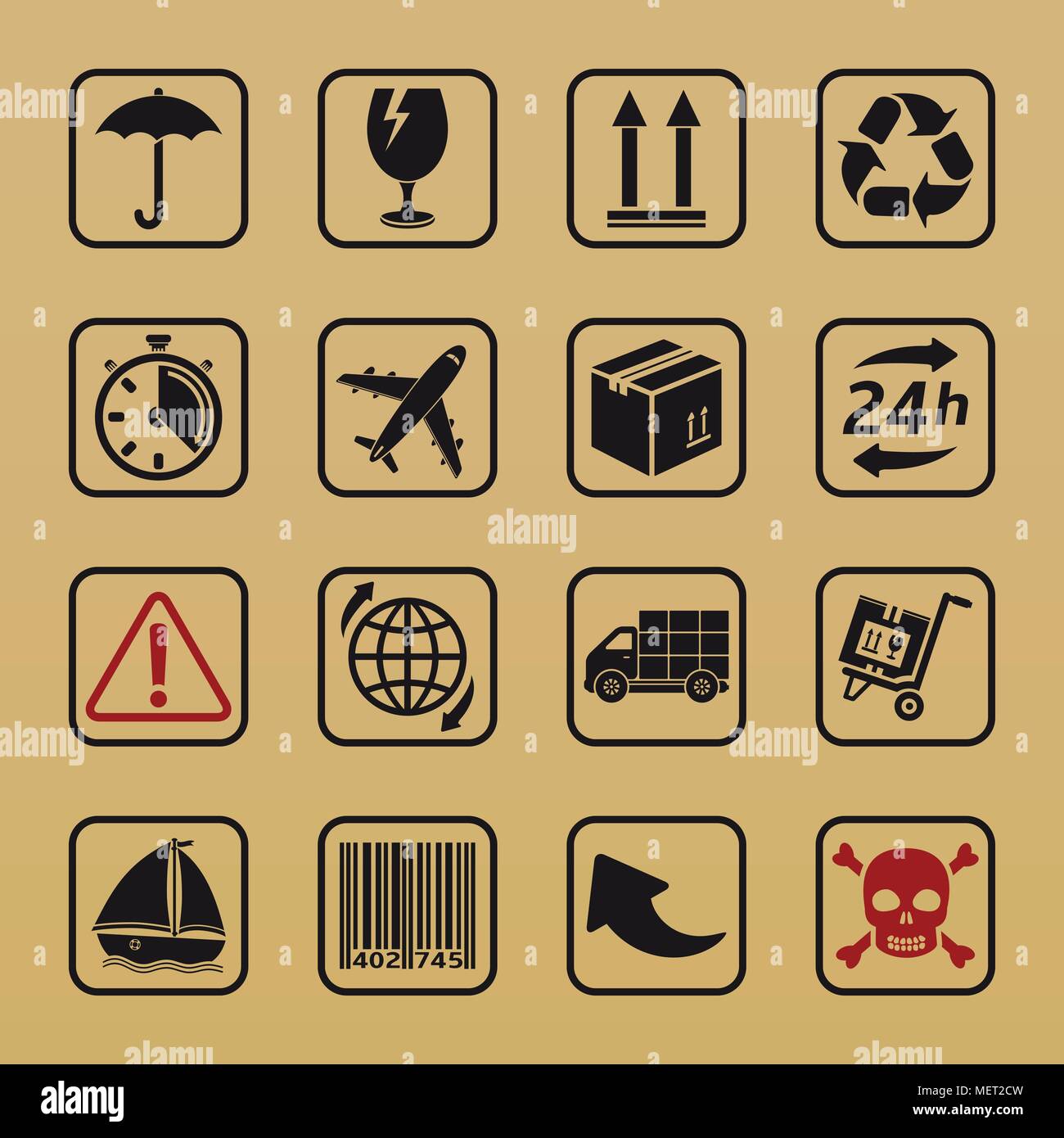 Handling and packing icons Stock Vector Image & Art - Alamy