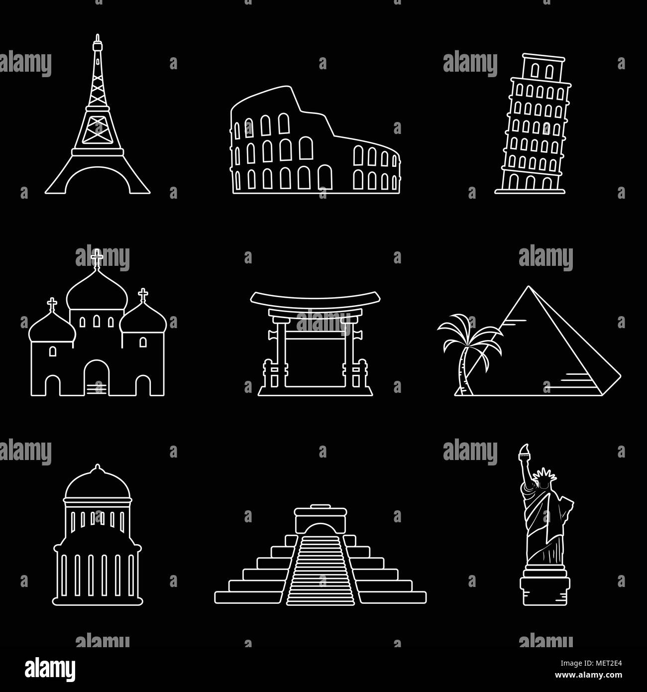 Egypt thin line outline Stock Vector Images - Alamy