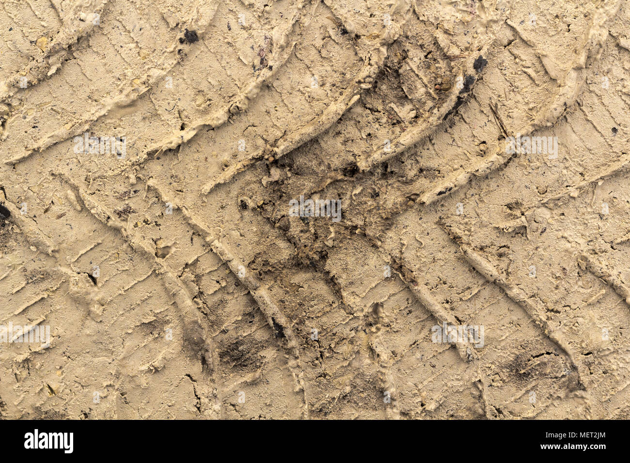 Tire tracks on a wet muddy road, abstract background Stock Photo - Alamy