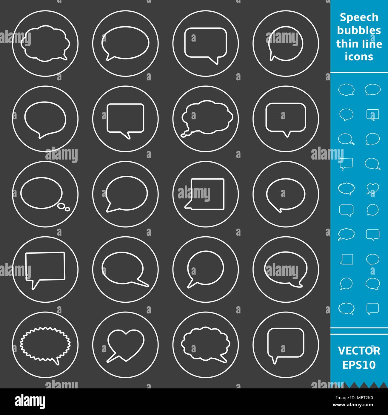 Speech bubbles thin line icons Stock Vector Image & Art - Alamy