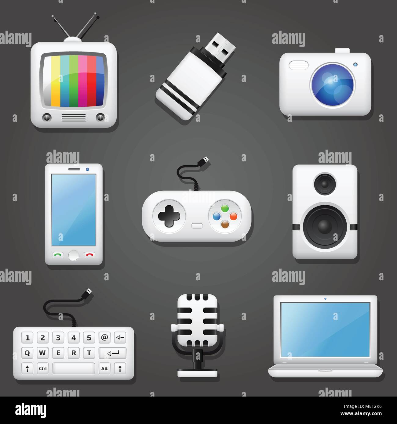 Technology Icons Set Stock Vector Image & Art - Alamy