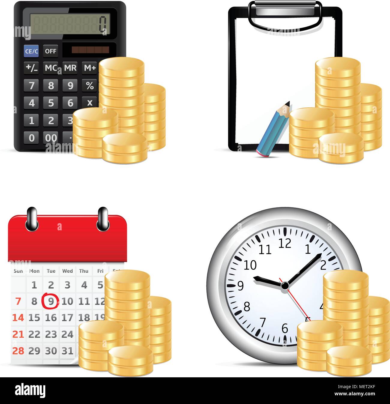 Concept time money icons Stock Vector Images - Alamy