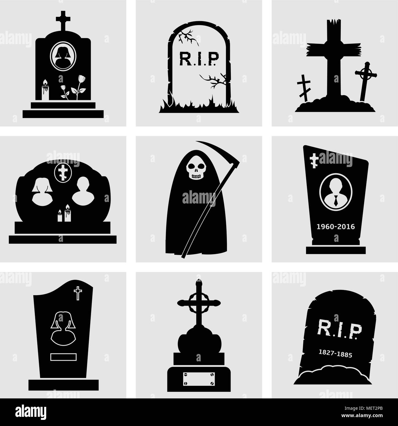 Gravestone silhouette Stock Vector Images - Alamy