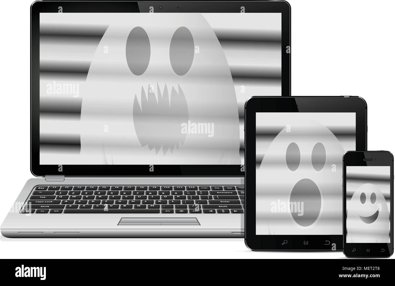 Ghosts halloween on white Stock Vector Images - Alamy