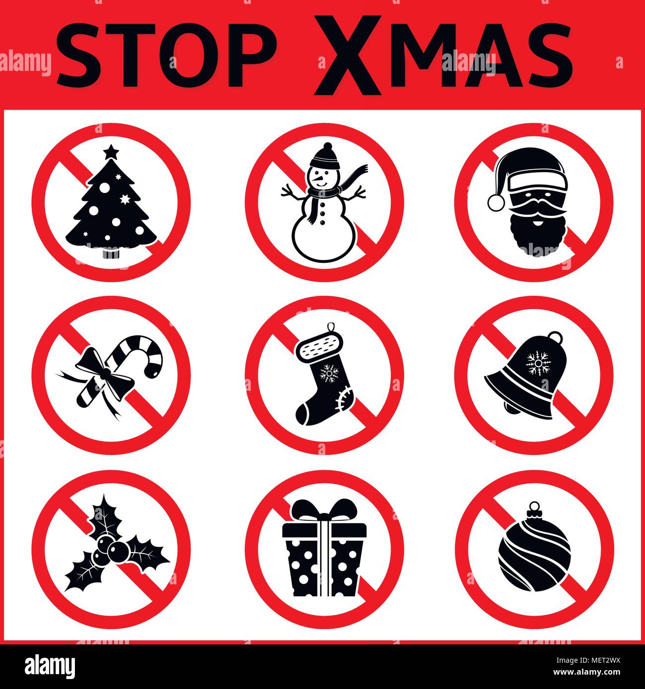 Stop Xmas sign Stock Vector Image & Art - Alamy